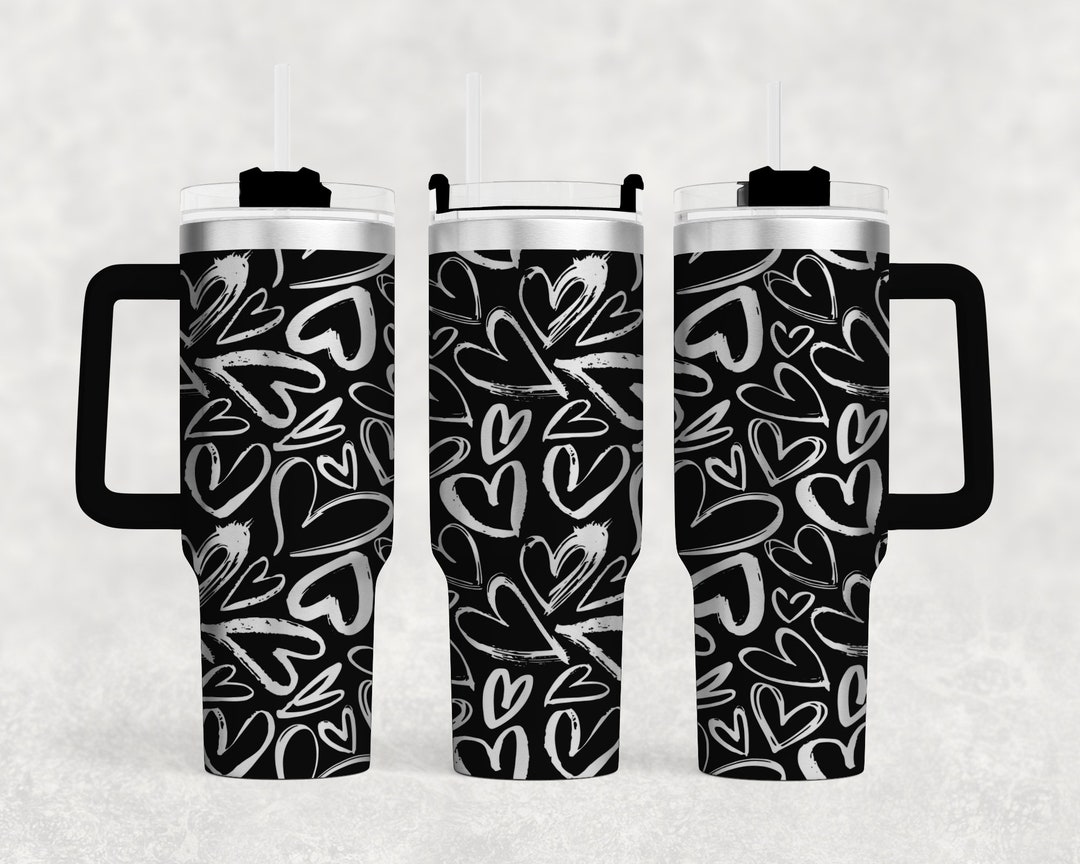 Hearts Valentine's Laser Engraved Full Wrap for 40oz Tumbler, Digital ...