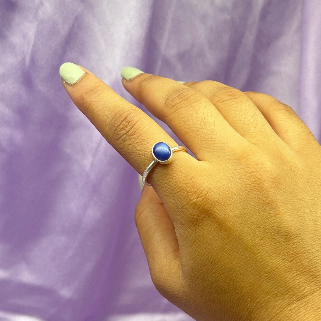 Natural Blue Lindy Star Silver Ring Lindy Blue Star Sapphire - Etsy