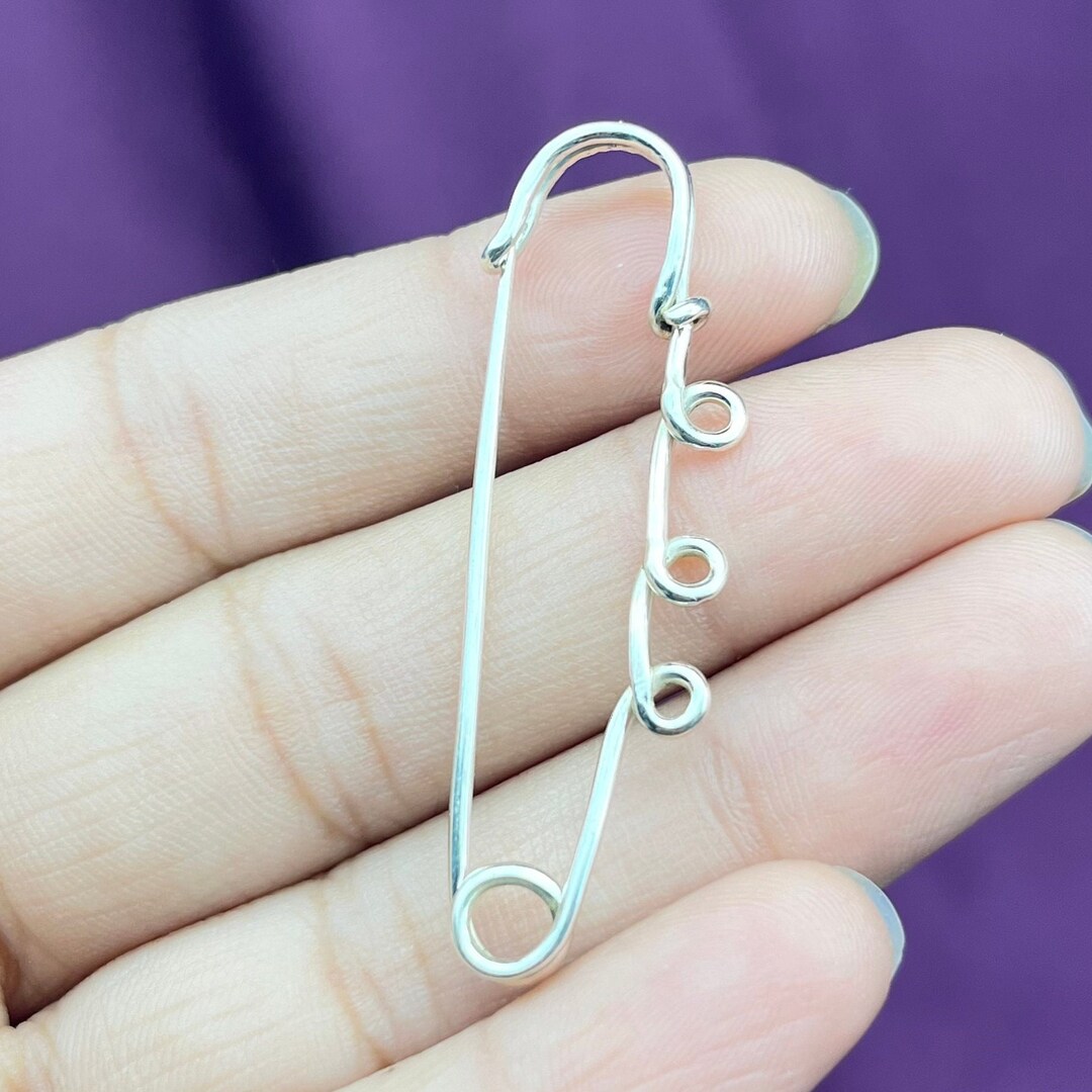 925 Sterling Silver Safety Pin Brooch, Simple Silver Safety Pin ...