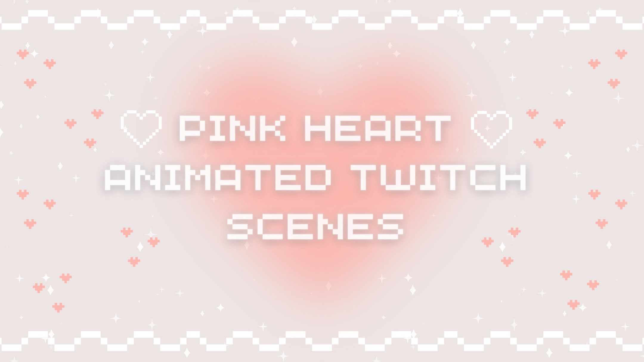 Pastel Pink Heart Animated Stream and Twitch Package / Pixel / Overlay ...