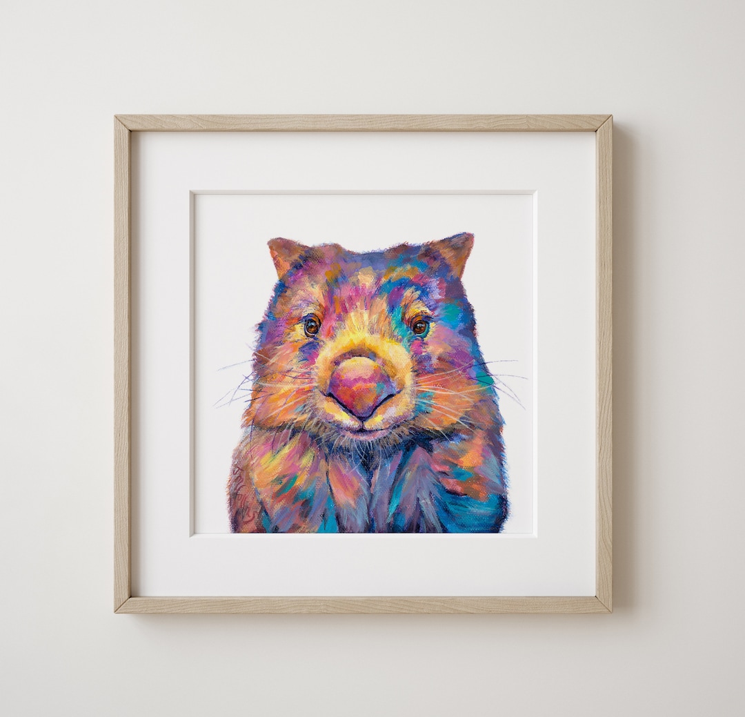 Millie the Wombat Art Print, Cute Wombat Print, Aussie Animal Wall Art ...