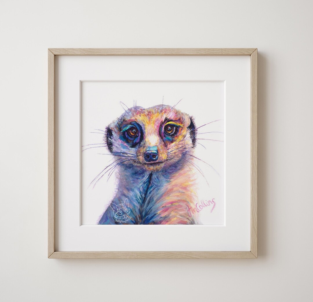 Mia the Meerkat Art Print, Cute Meerkat Illustration, Animal Wall Art ...