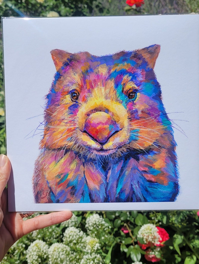 Millie the Wombat Art Print, Colourful Aussie Animal Portrait - Etsy ...