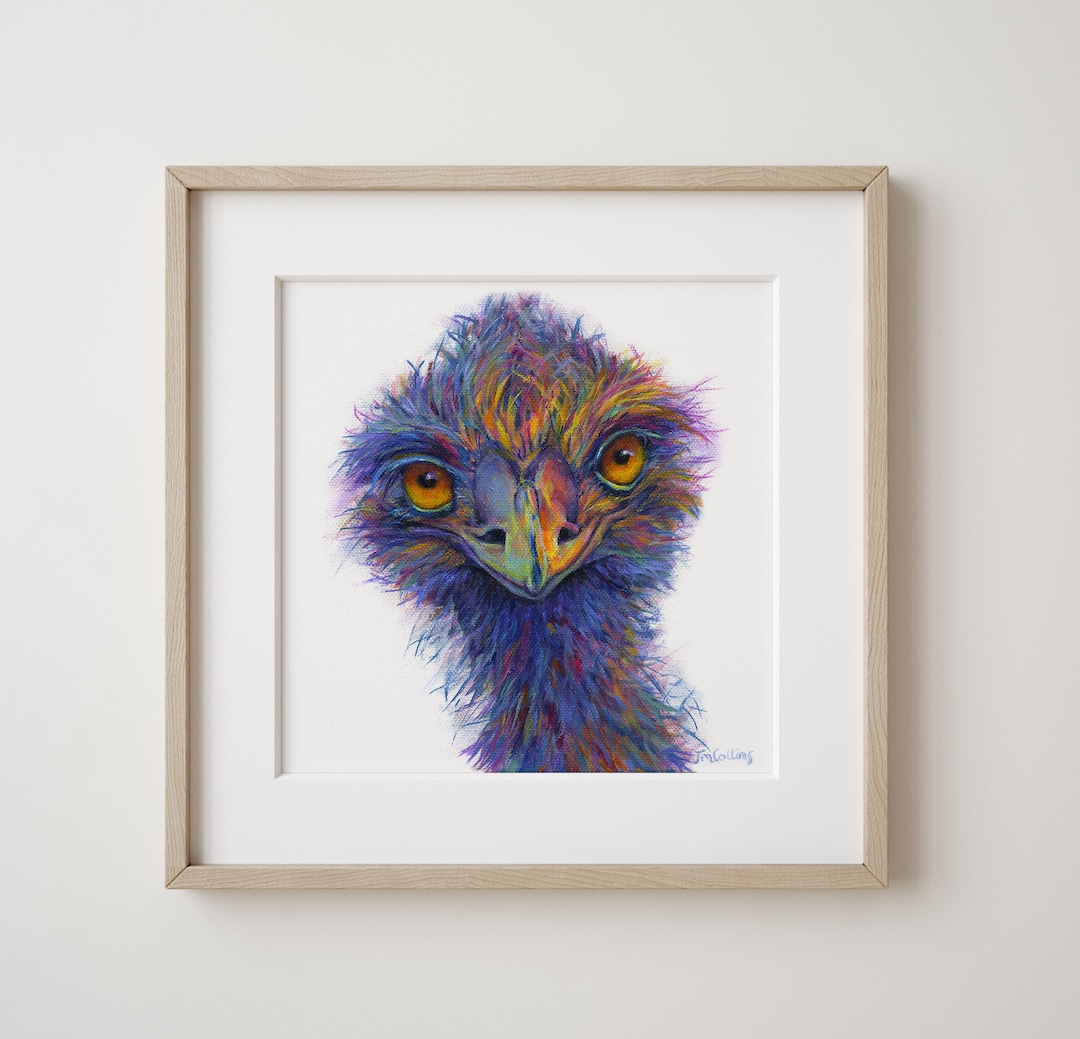 Esme the Emu Art Print, Australian Animal Print, Emu Art, Contemporary ...