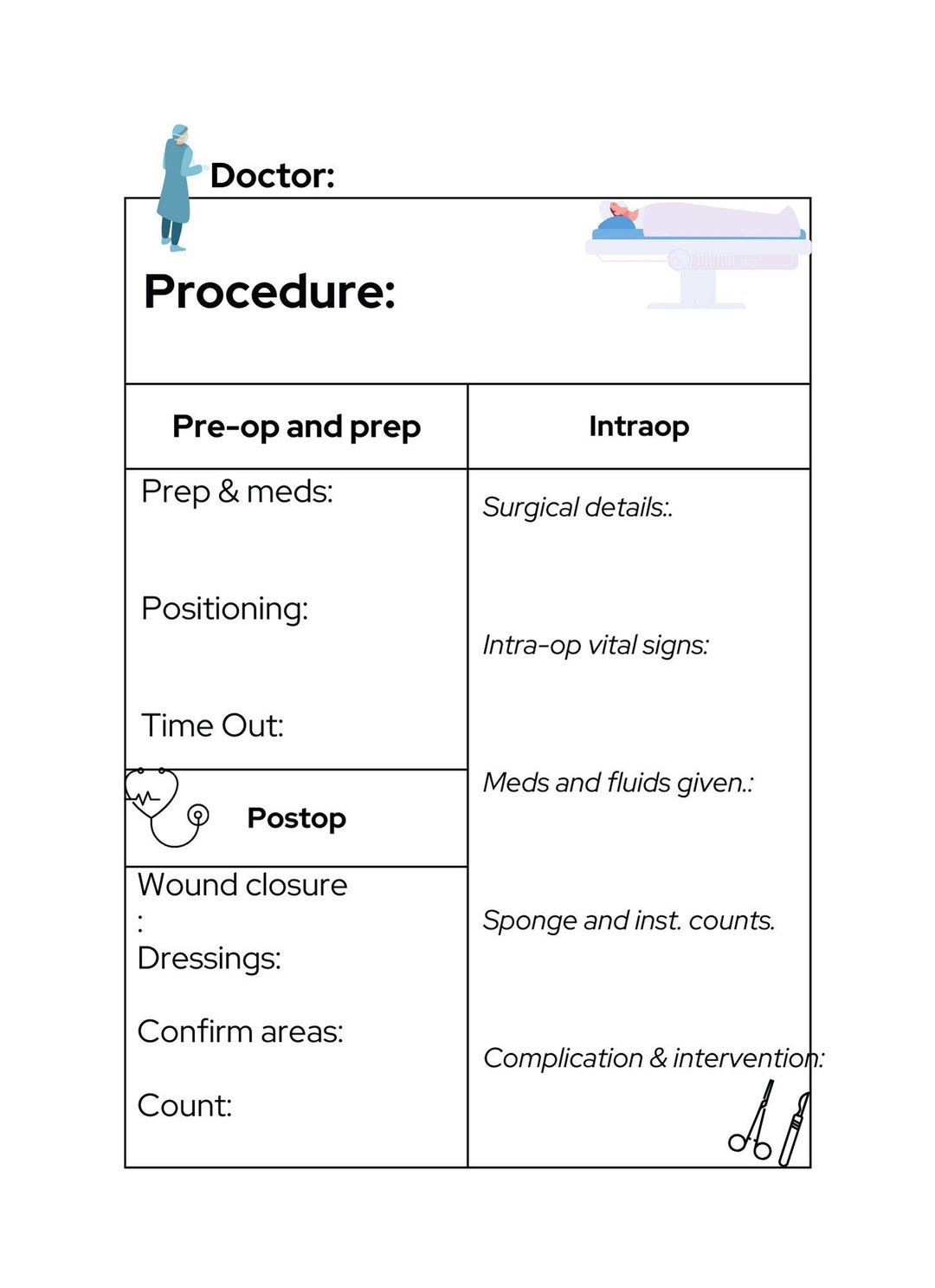 Printable Surgery Note - Etsy