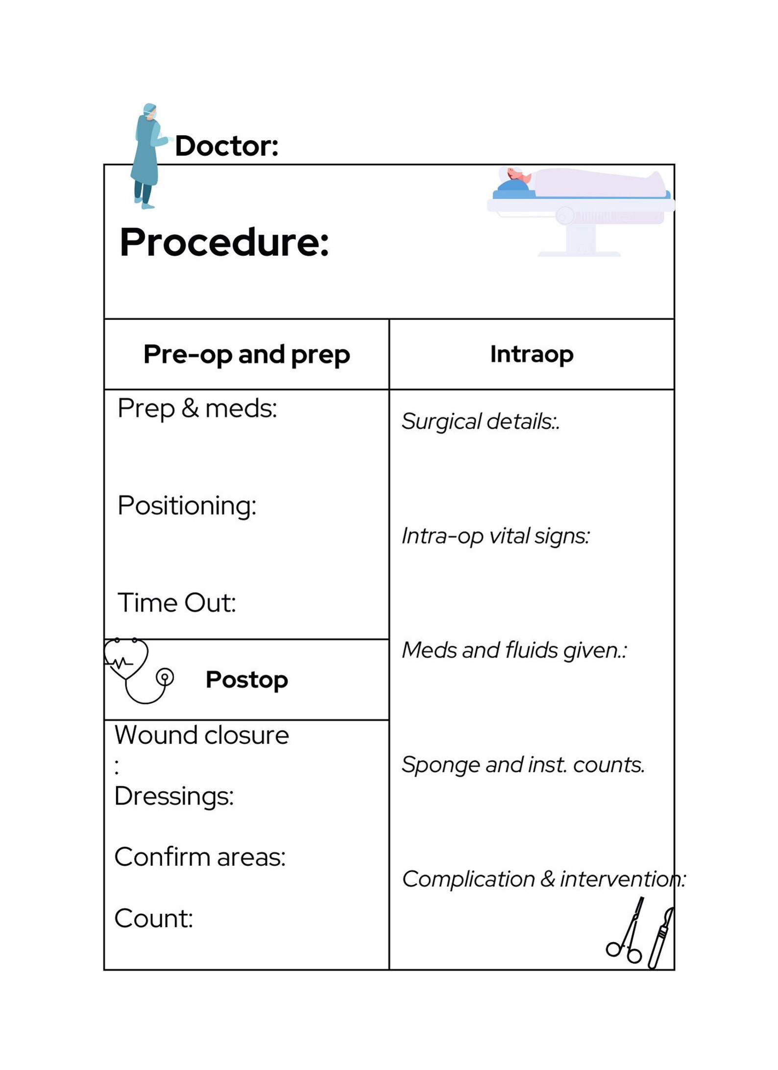 Printable Surgery Note - Etsy