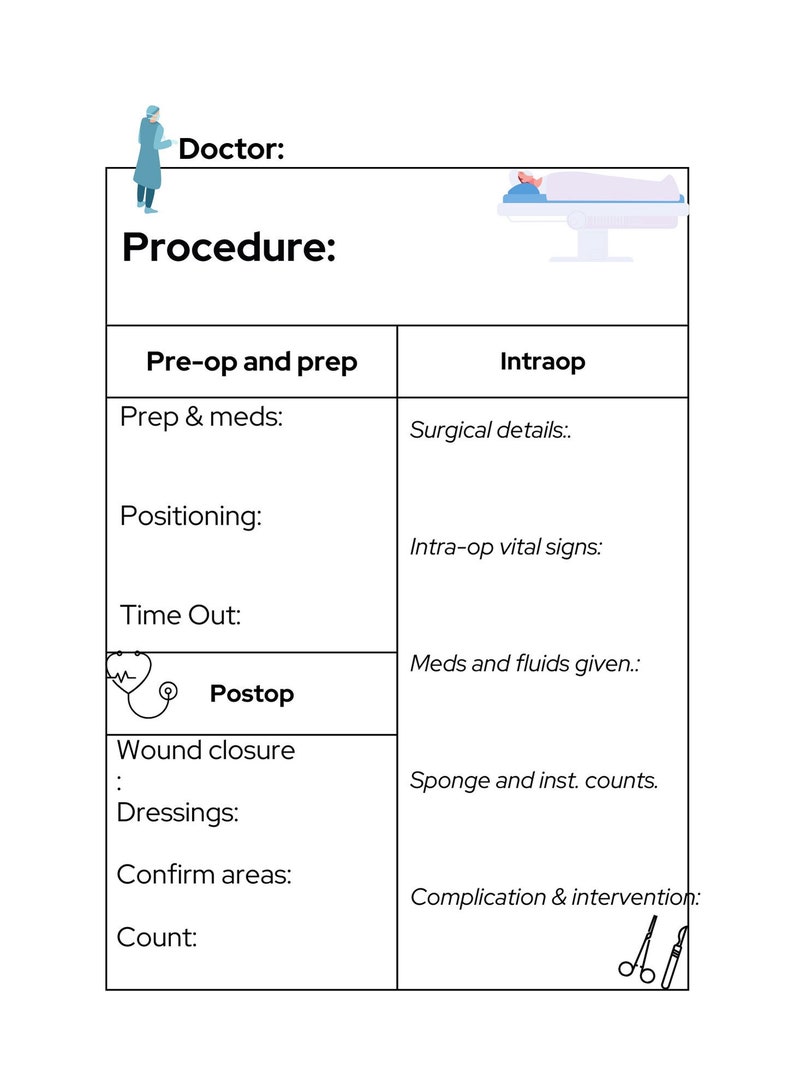 Printable Surgery Note - Etsy