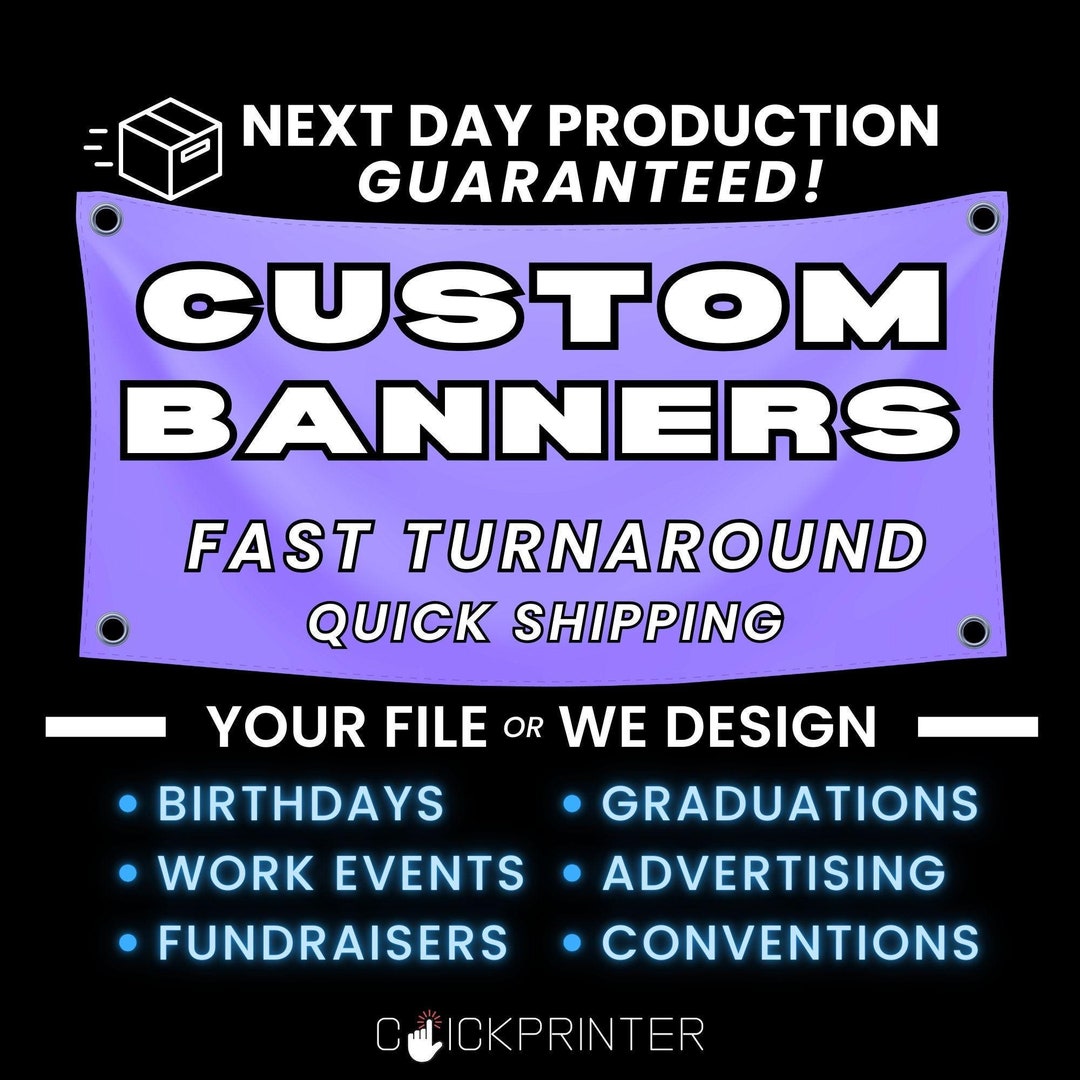 CUSTOM VINYL BANNER | 1-day Production | Fast Shipping | Full Color ...