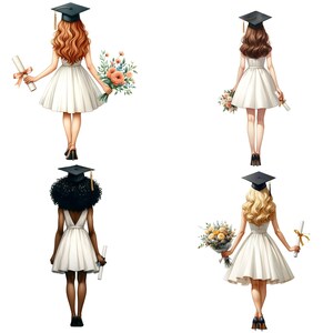 28 Graduation Girl Clipart Bundle, High School College Senior Clipart ...