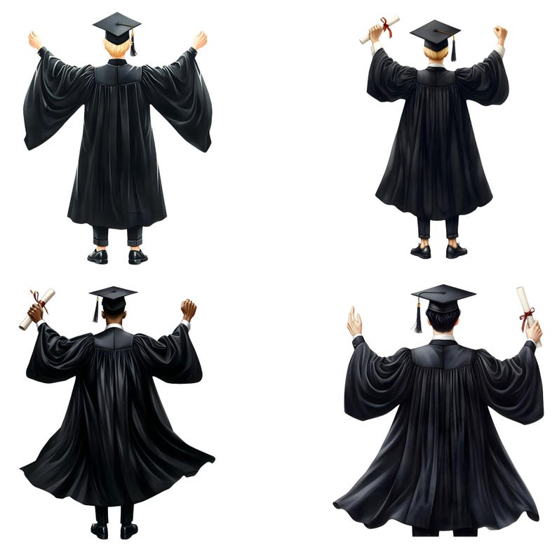 26 Graduation Guy Clipart, Black Suit Graduate Clipart, Graduation ...