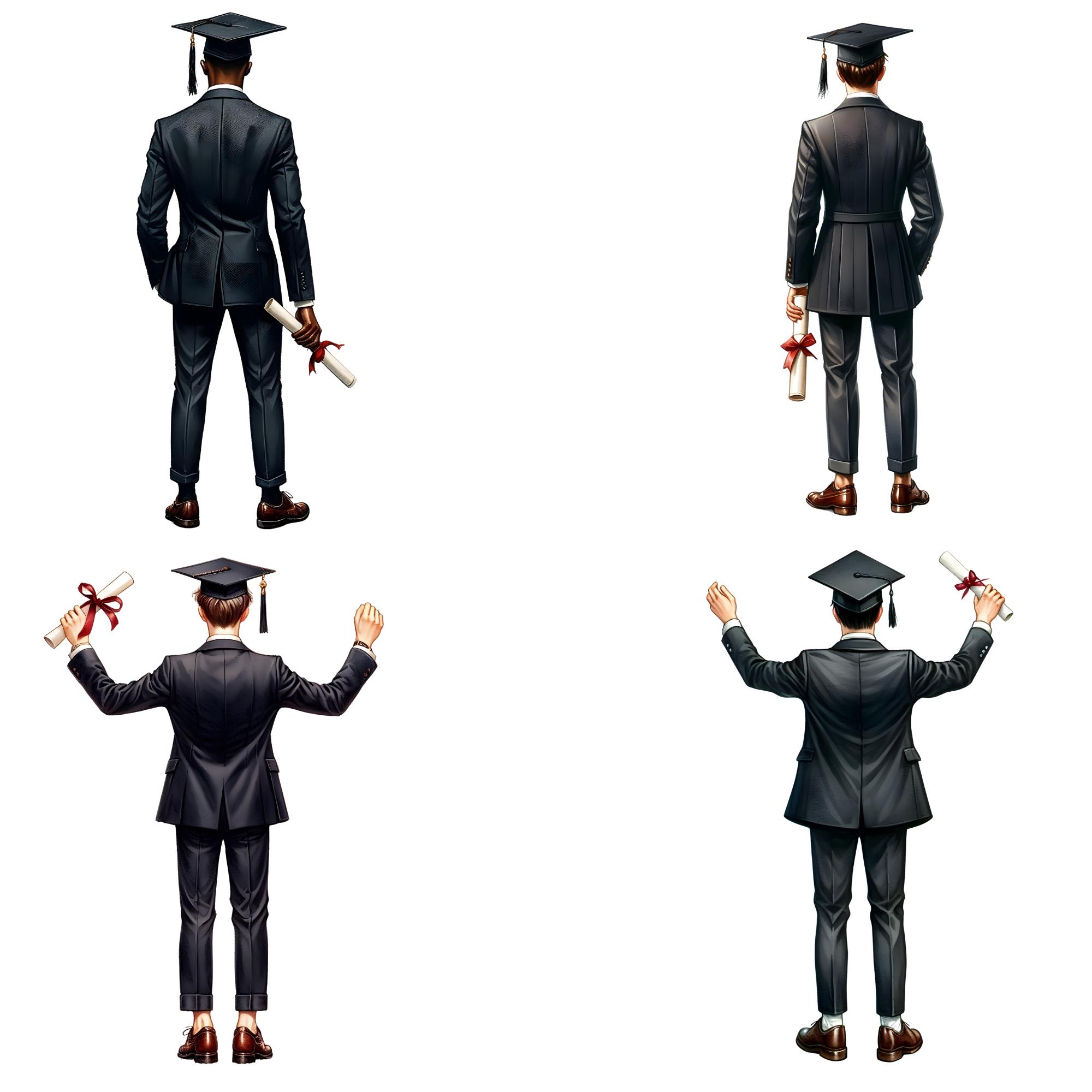 26 Graduation Guy Clipart, Black Suit Graduate Clipart, Graduation ...