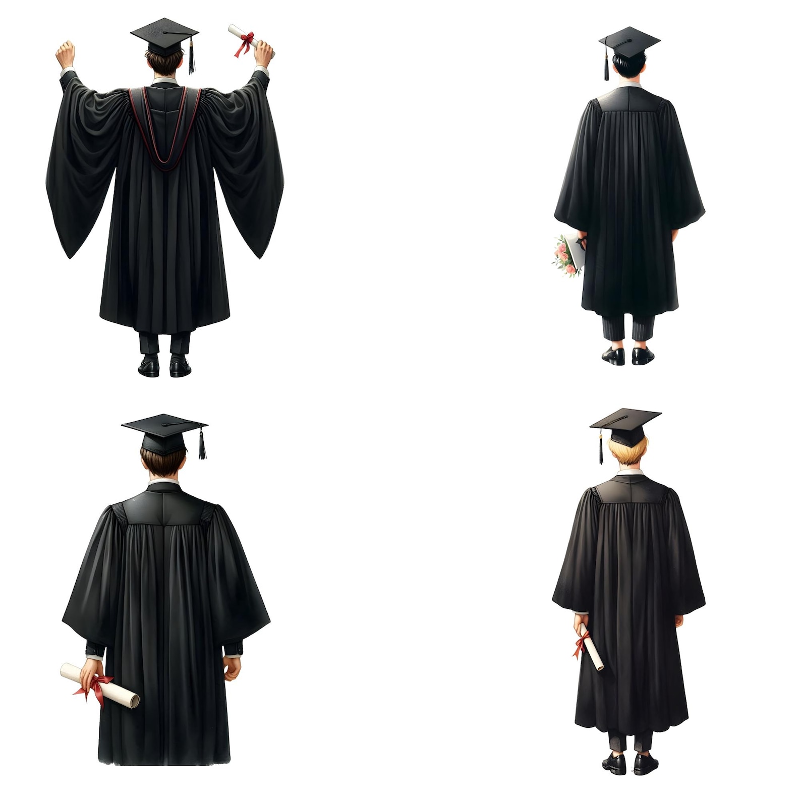 26 Graduation Guy Clipart, Black Suit Graduate Clipart, Graduation ...