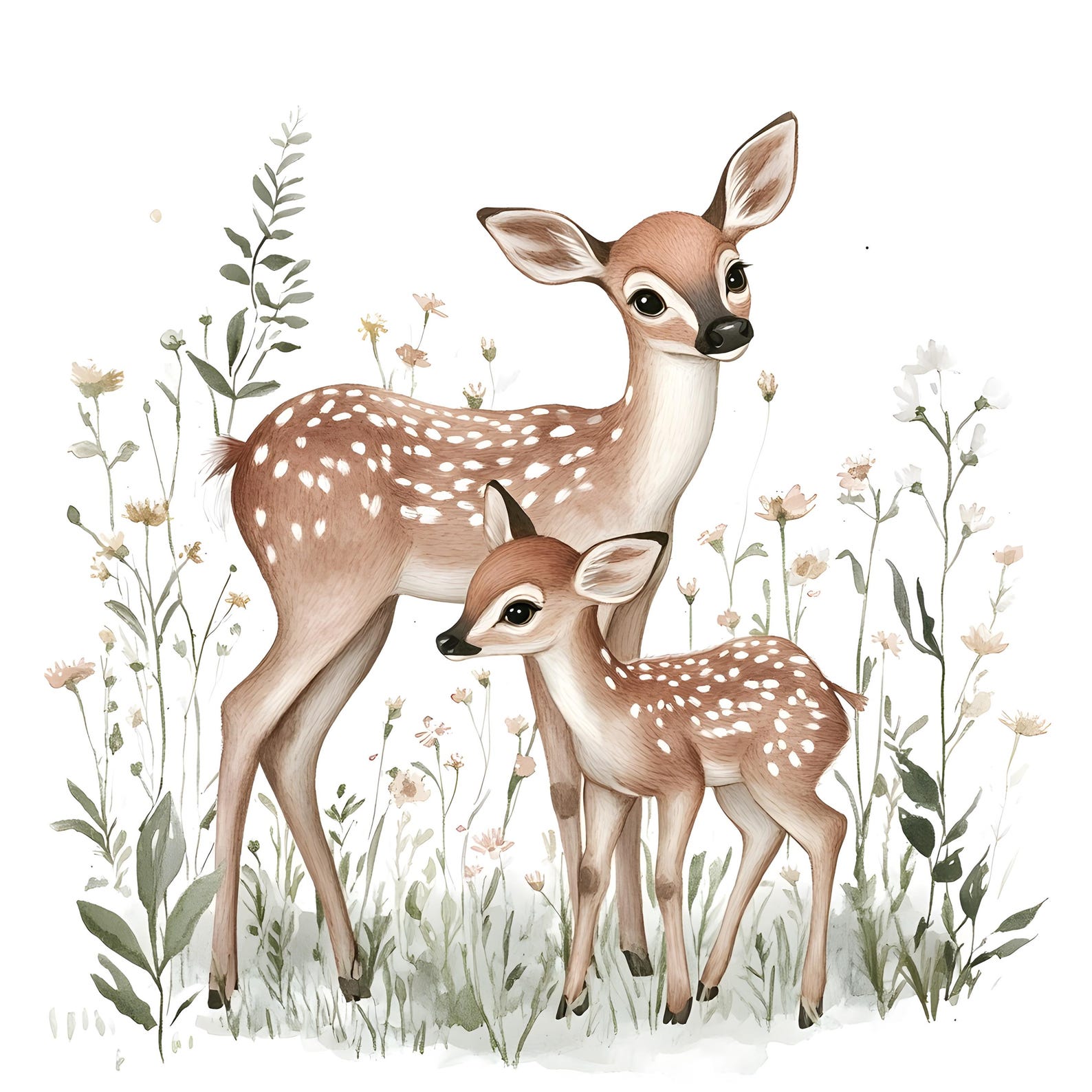 18 Watercolor Deer Clipart, Forest Animal Clipart, Woodland Fawn With ...