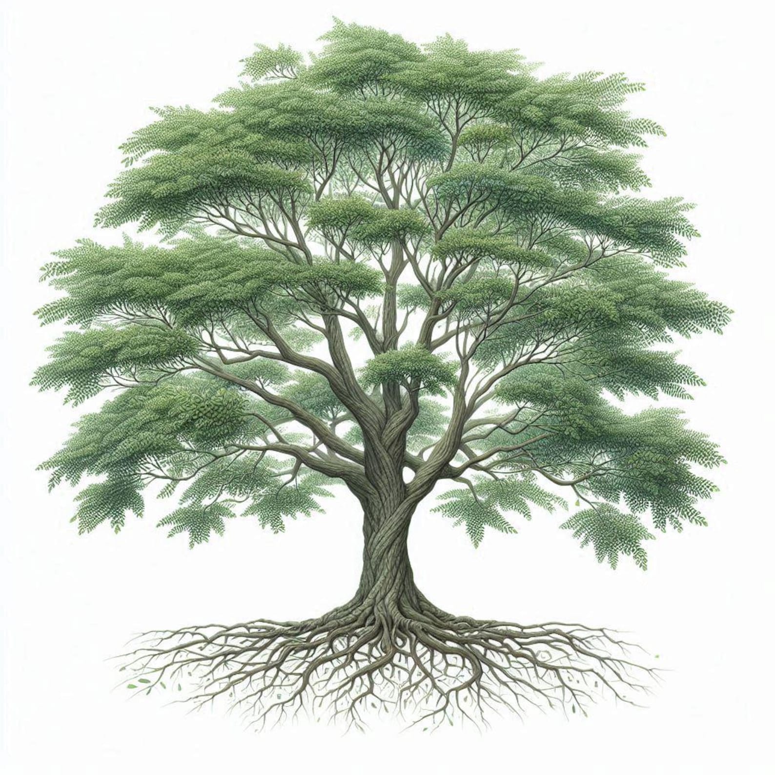10 Old Tree Clipart, Tree With Roots Clipart, Watercolor Intricate Tree ...