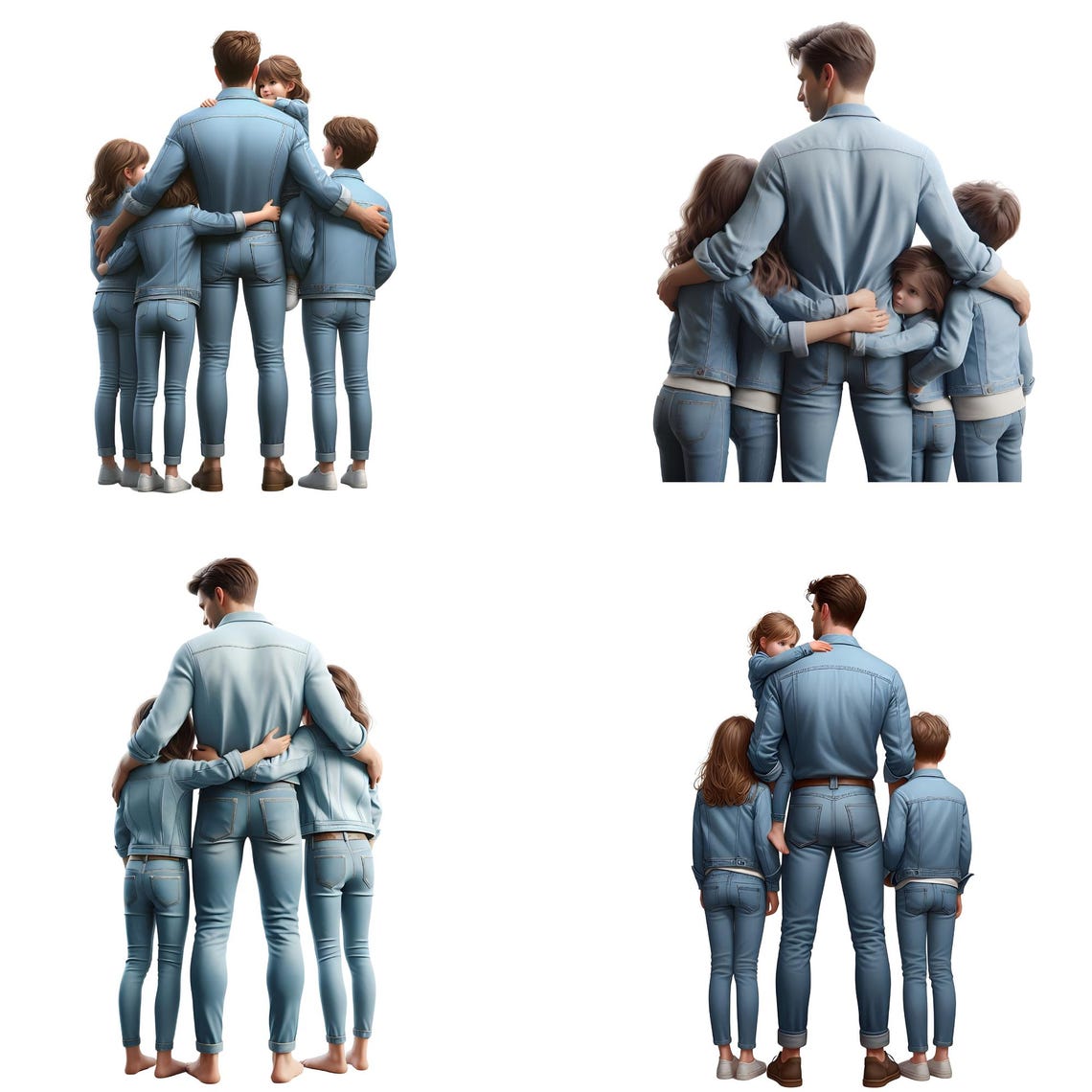 15 Watercolor Family Clipart Bundle, Girls and Boys Clipart, Father ...