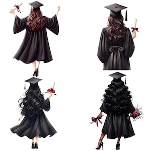 25 Graduation Girl Clipart Bundle, Graduation Clipart, Student Grad ...