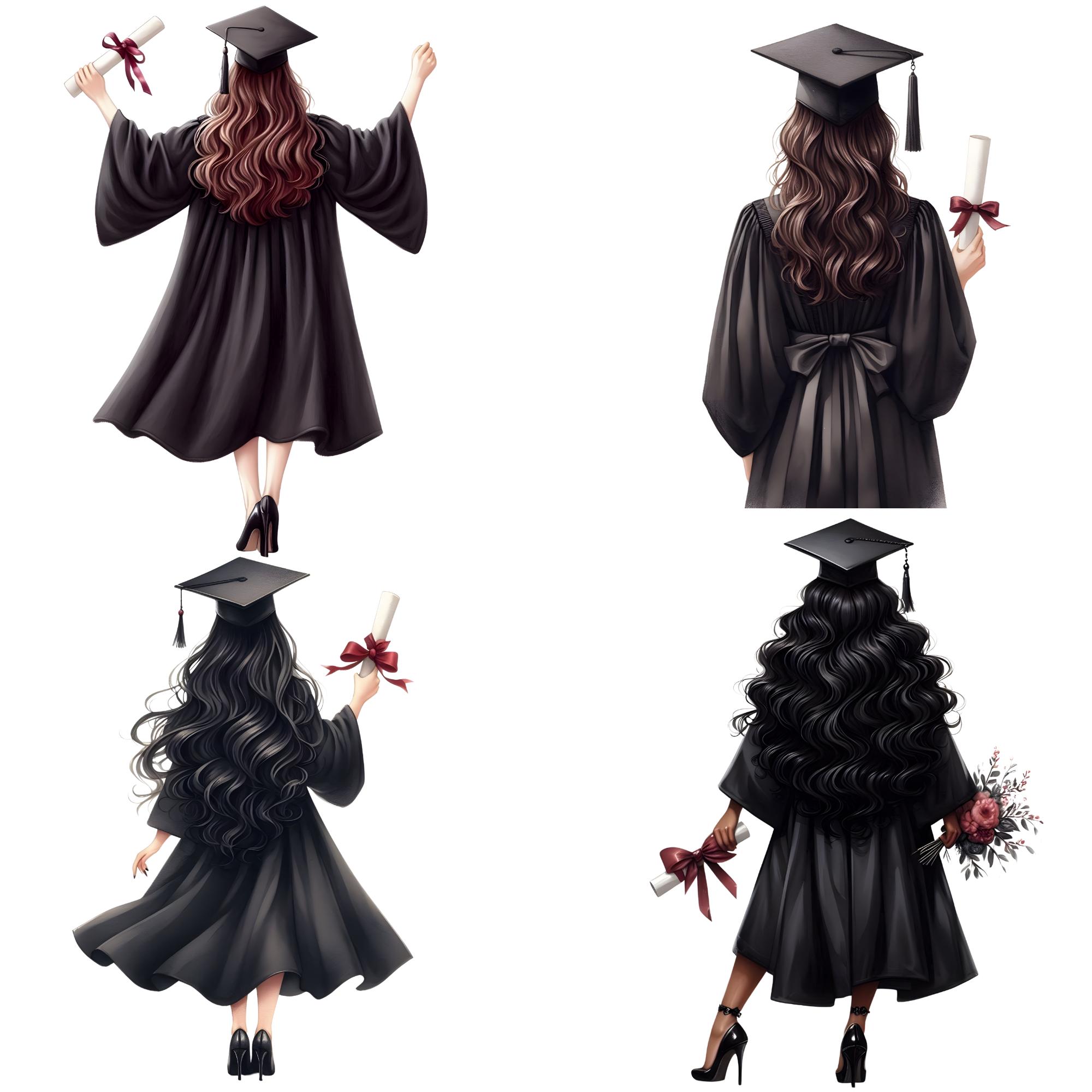 25 Graduation Girl Clipart Bundle, Graduation Clipart, Student Grad ...
