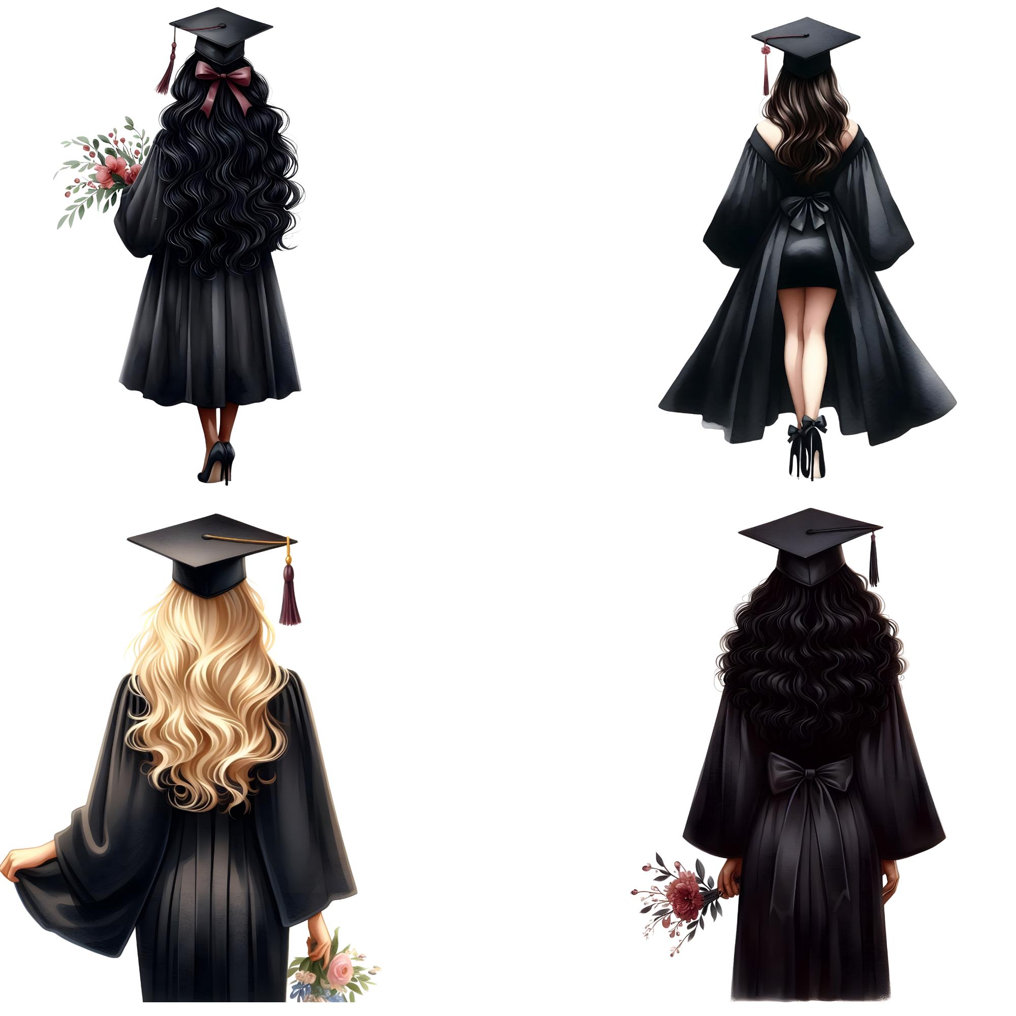 25 Graduation Girl Clipart Bundle, Graduation Clipart, Student Grad ...