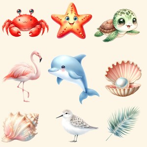 Watercolor Beach Day Clipart, Coastal Summer Clipart, Tropical Clipart ...