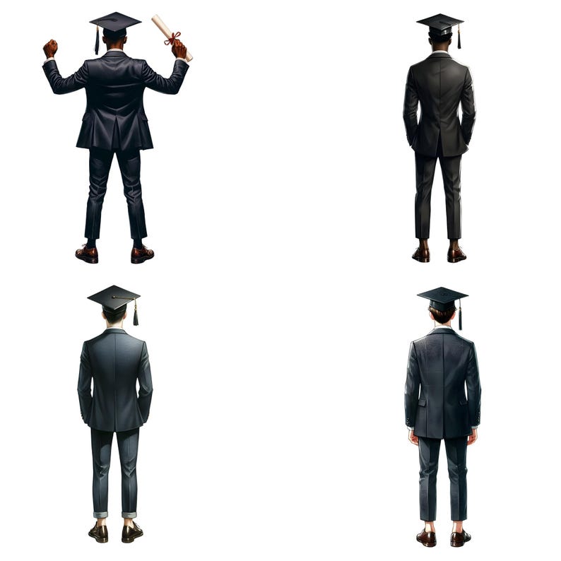 26 Graduation Guy Clipart, Black Suit Graduate Clipart, Graduation ...