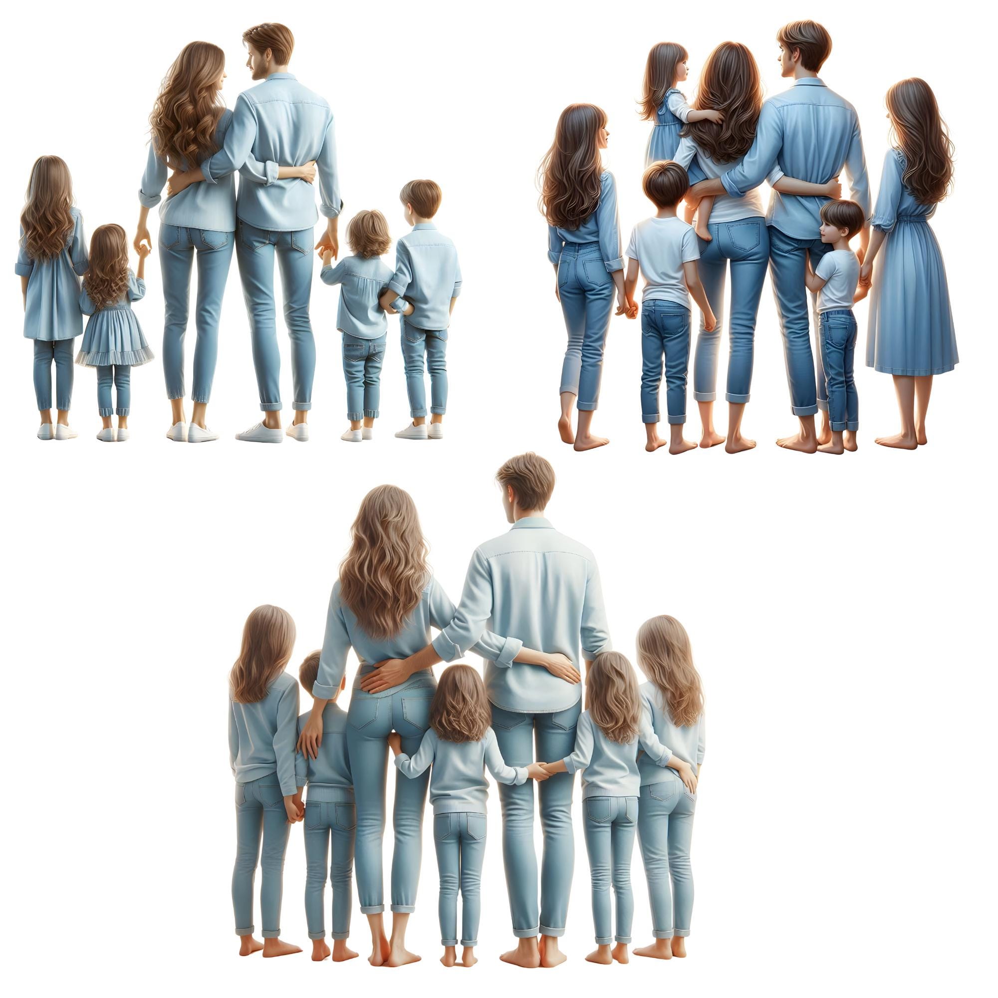 15 Watercolor Family Clipart Bundle, Girls and Boys Clipart, Father ...