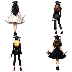 25 Graduation Girl Clipart, Graduation Clipart, Female Graduate ...