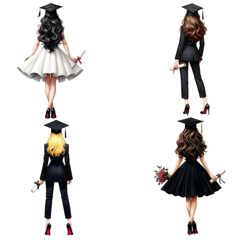 25 Graduation Girl Clipart, Graduation Clipart, Female Graduate ...