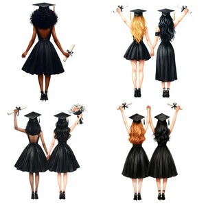 28 Graduation Girl Clipart Bundle, High School College Senior Clipart ...