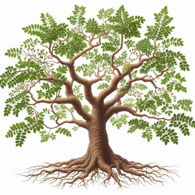 10 Old Tree Clipart, Tree With Roots Clipart, Watercolor Intricate Tree ...