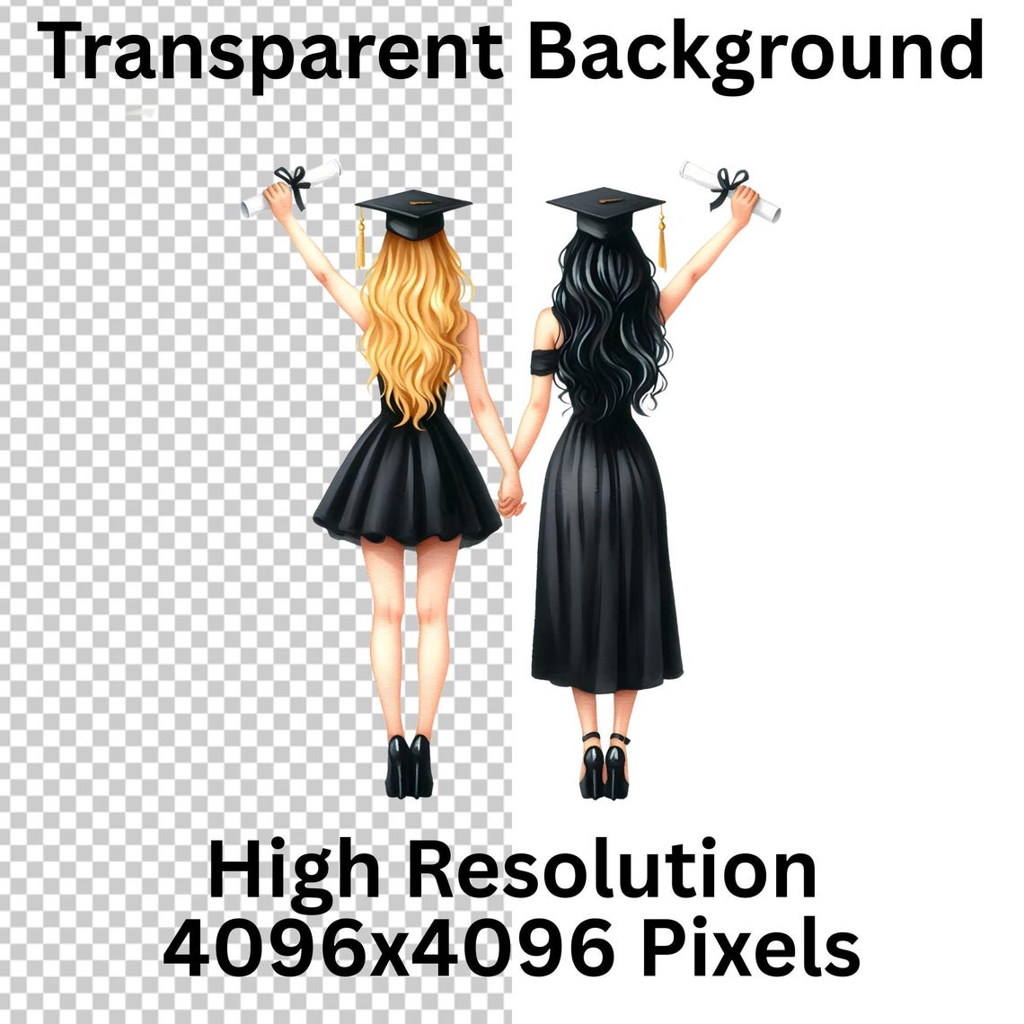 28 Graduation Girl Clipart Bundle, High School College Senior Clipart ...