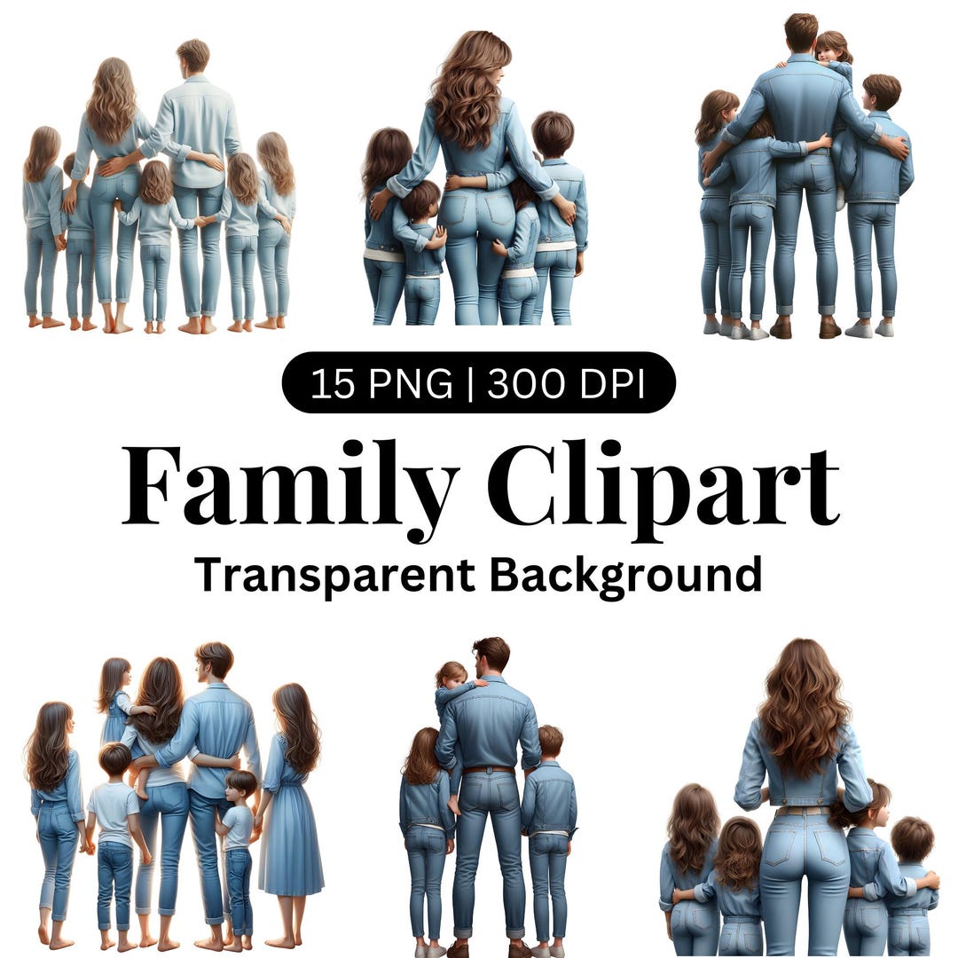 15 Watercolor Family Clipart Bundle, Girls and Boys Clipart, Father ...