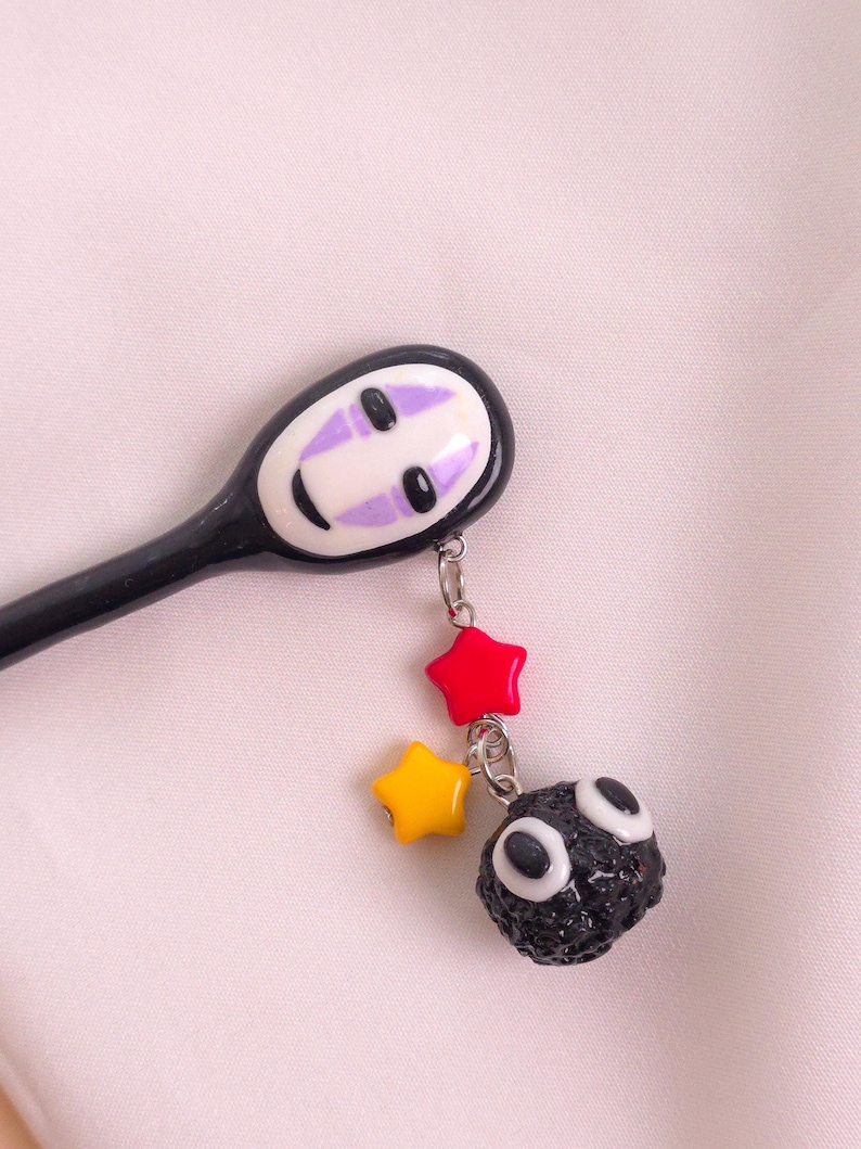 No-face Hair Pin: Studio Ghibli Inspired Polymer Clay Hair Accessory - Etsy