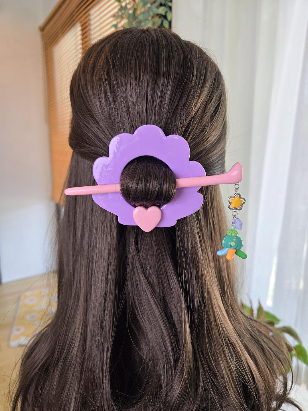 Mermaid Hair Pin – Kawaii Pastel Hair Stick With Heart & Ocean Charms ...