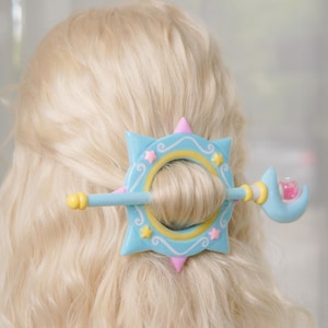 Fairycore Star Hair Stick – Handmade Pastel Moon Bun Pin - Etsy