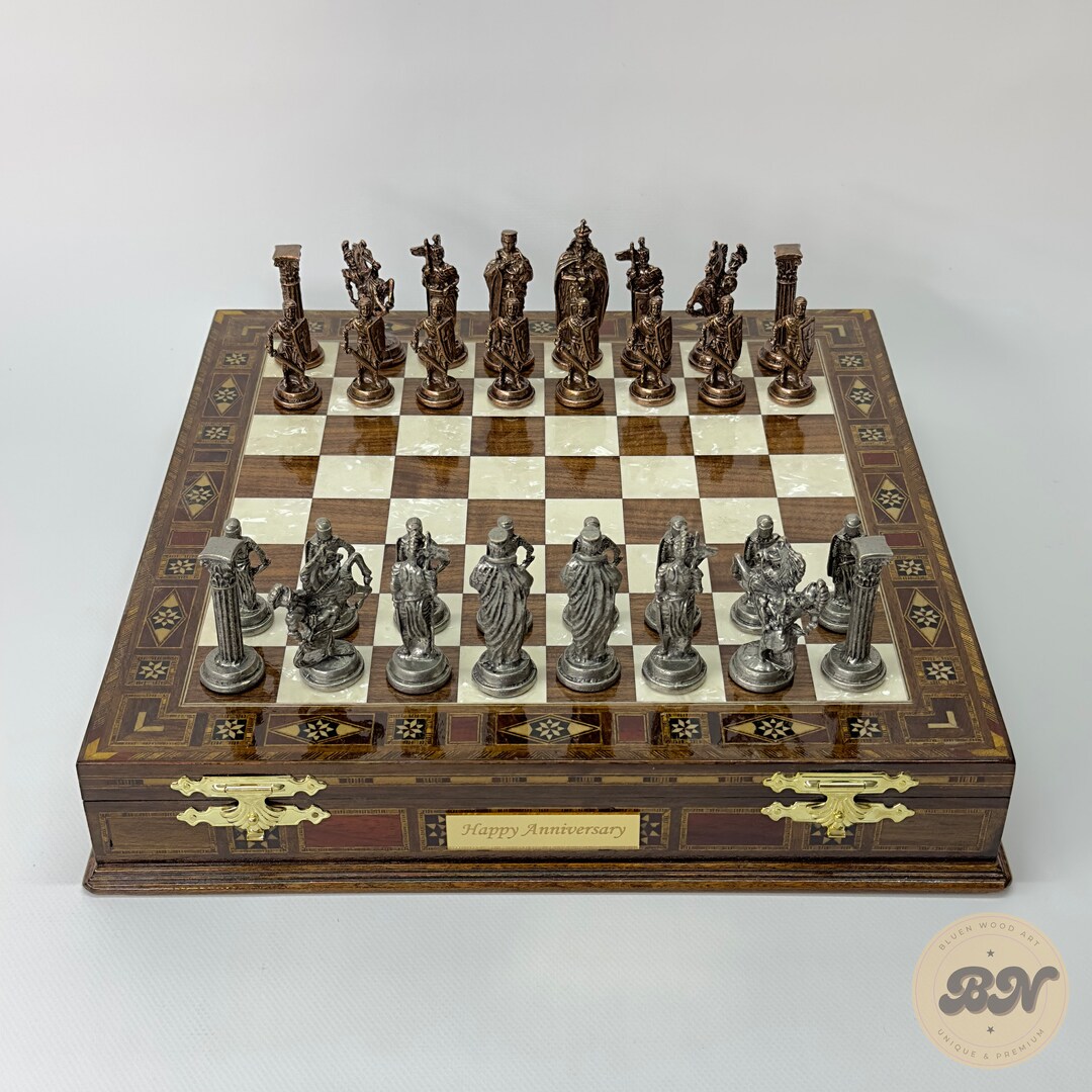 Personalized Collectible Chess Set Wooden Chess Board With - Etsy