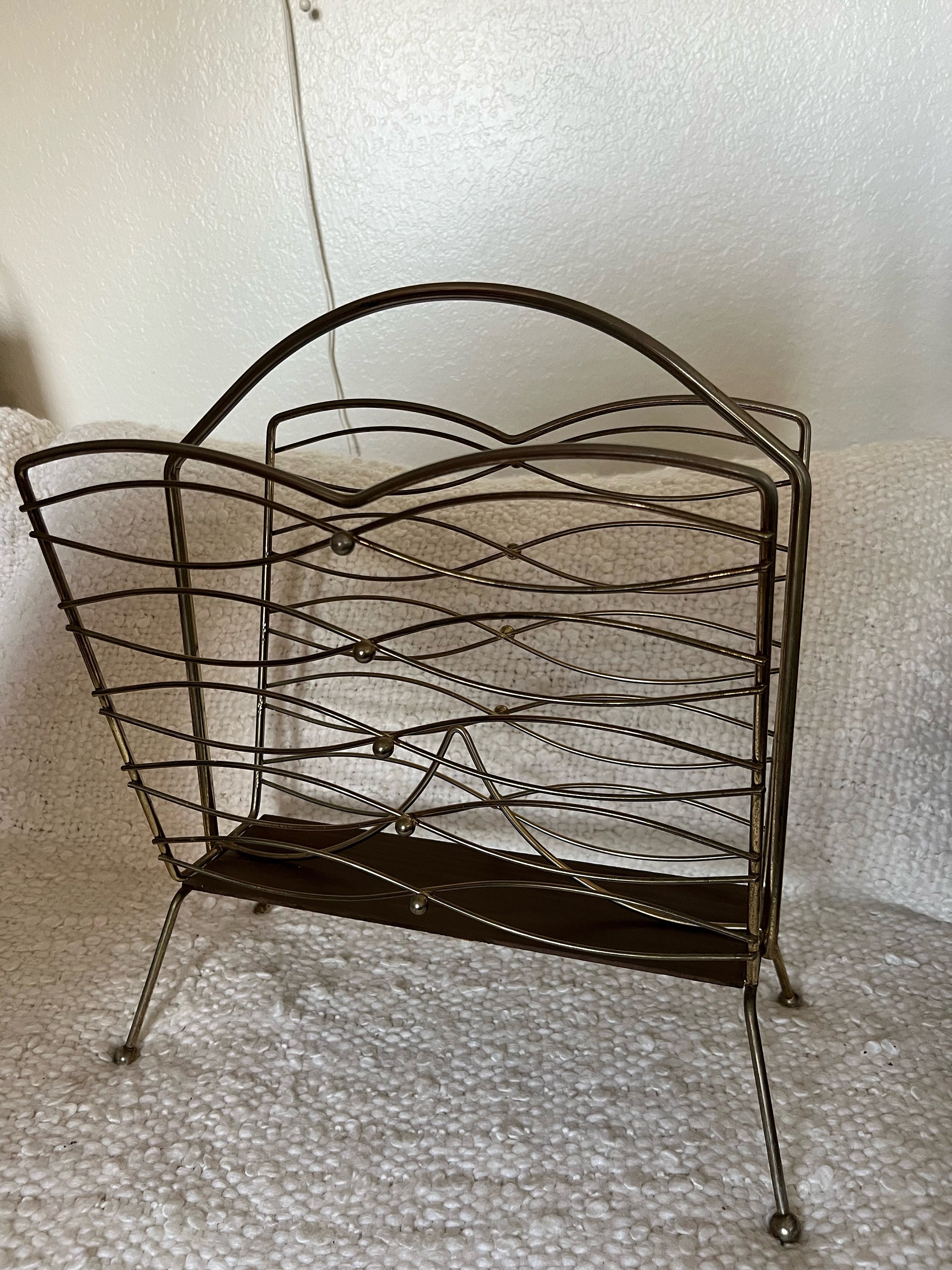 Vintage MCM Magazine Rack/records Holder - Etsy
