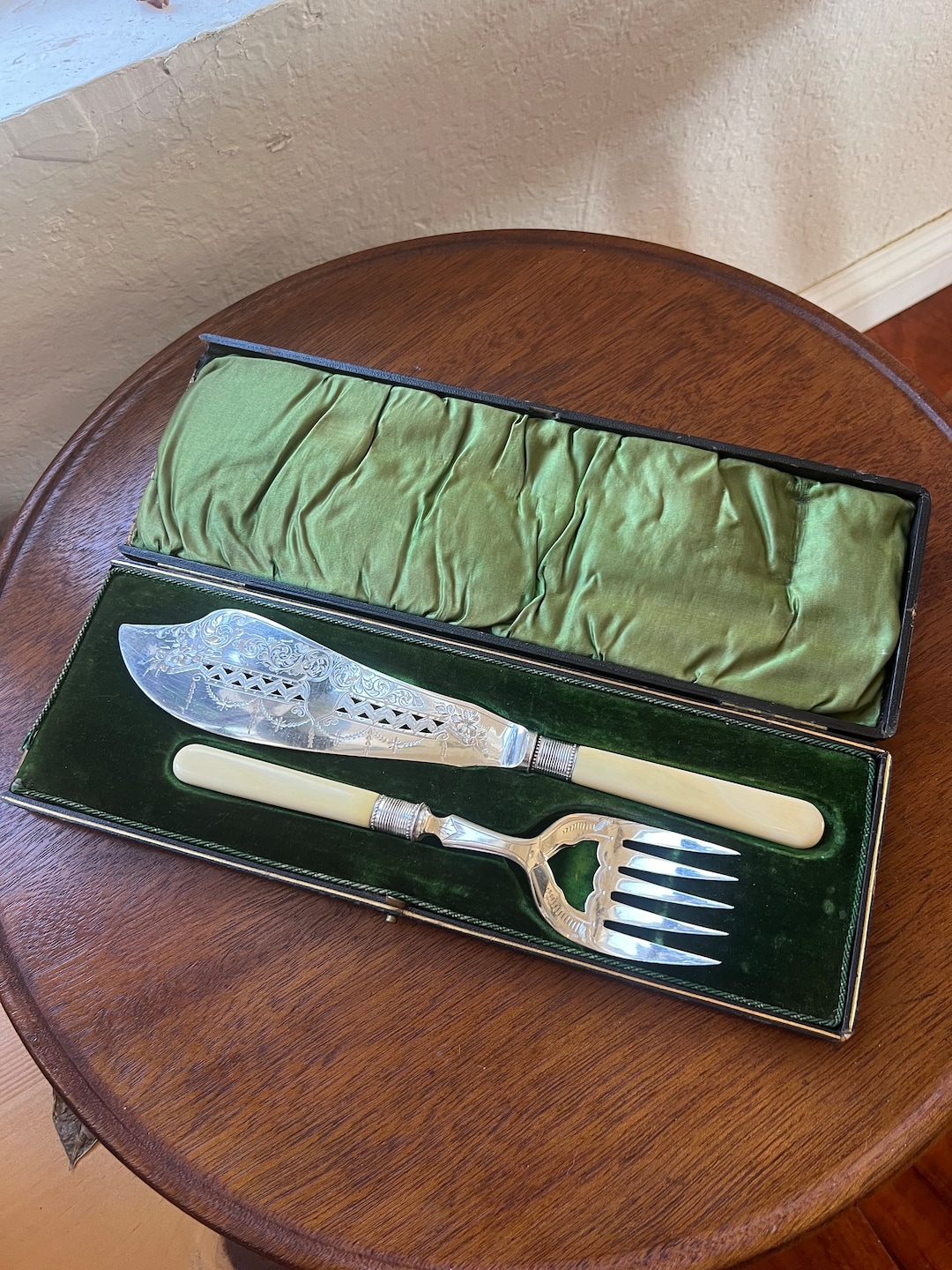 Antique Victorian Bone Handled Fish Servers - Etsy