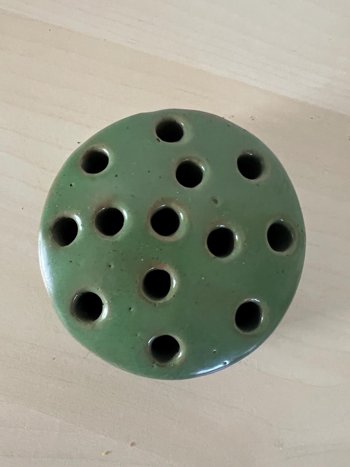Vintage Ceramic Flower Frog (green) - Etsy