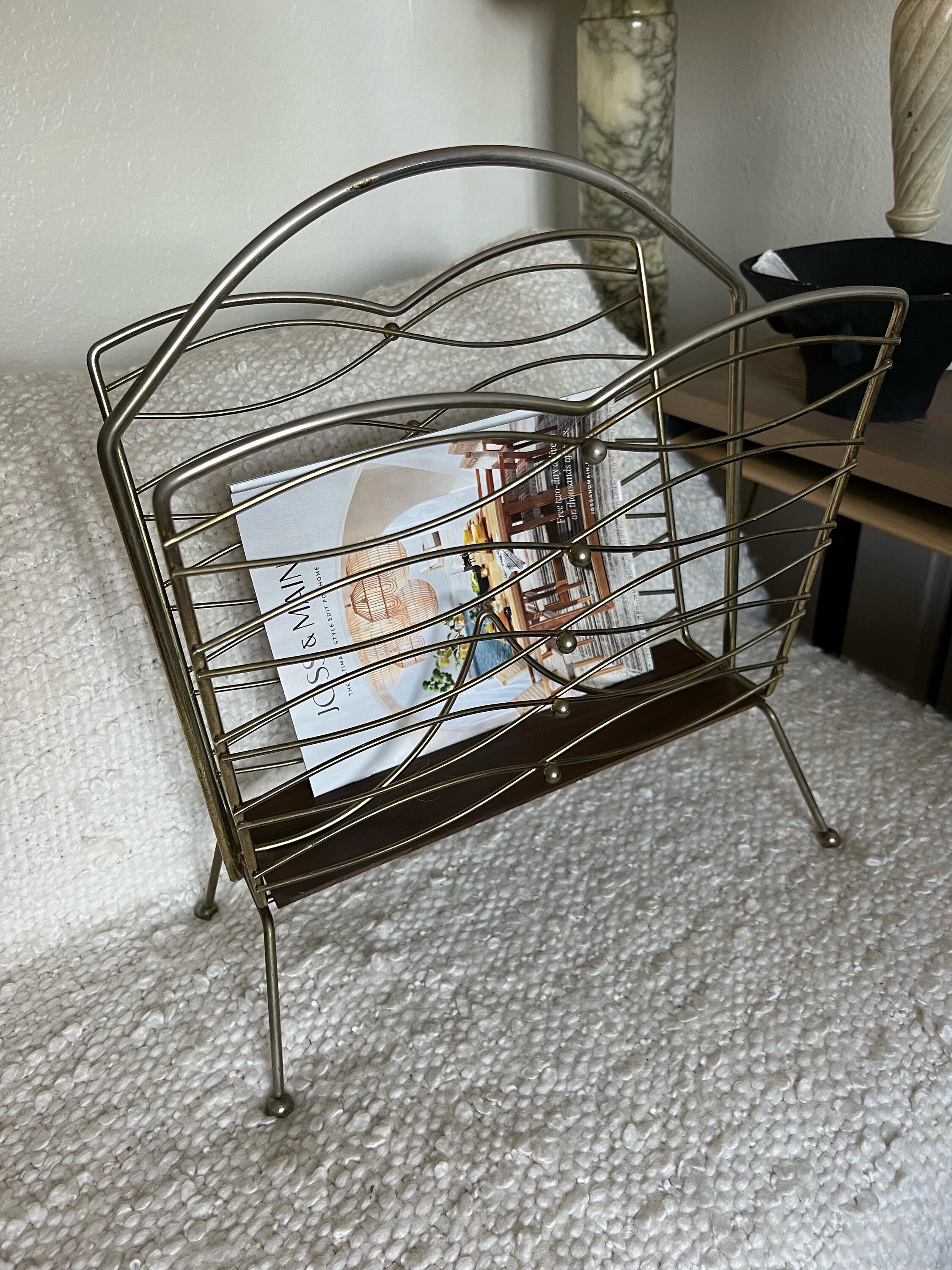 Vintage MCM Magazine Rack/records Holder - Etsy