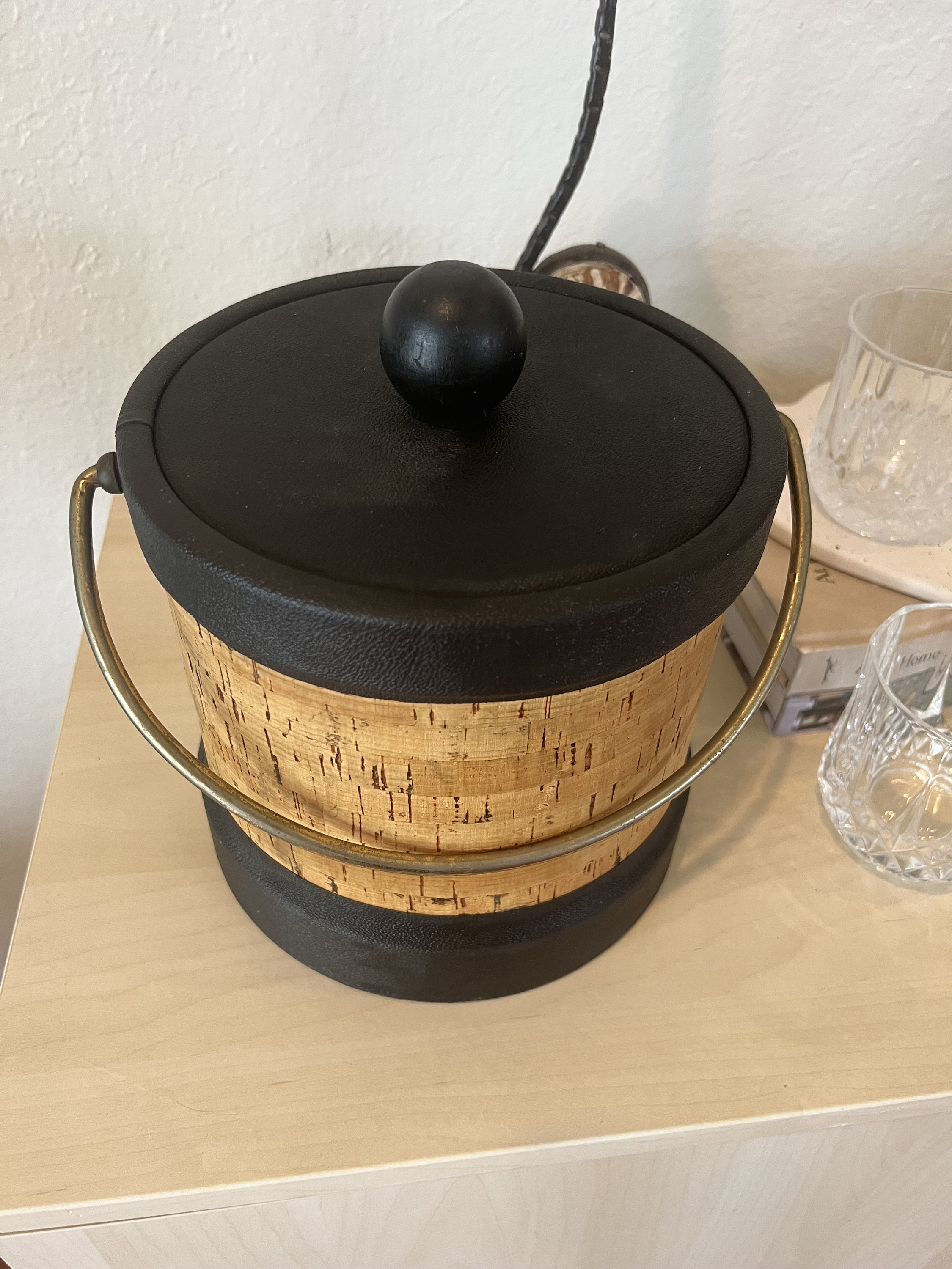 Vintage MCM Cork Ice Bucket - Etsy