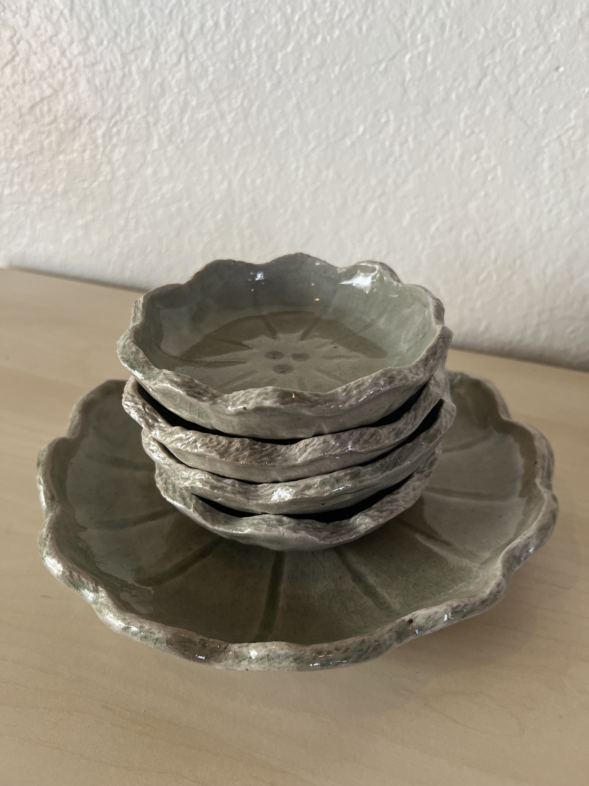 Scalloped Vintage Pottery (5 Pieces) - Etsy