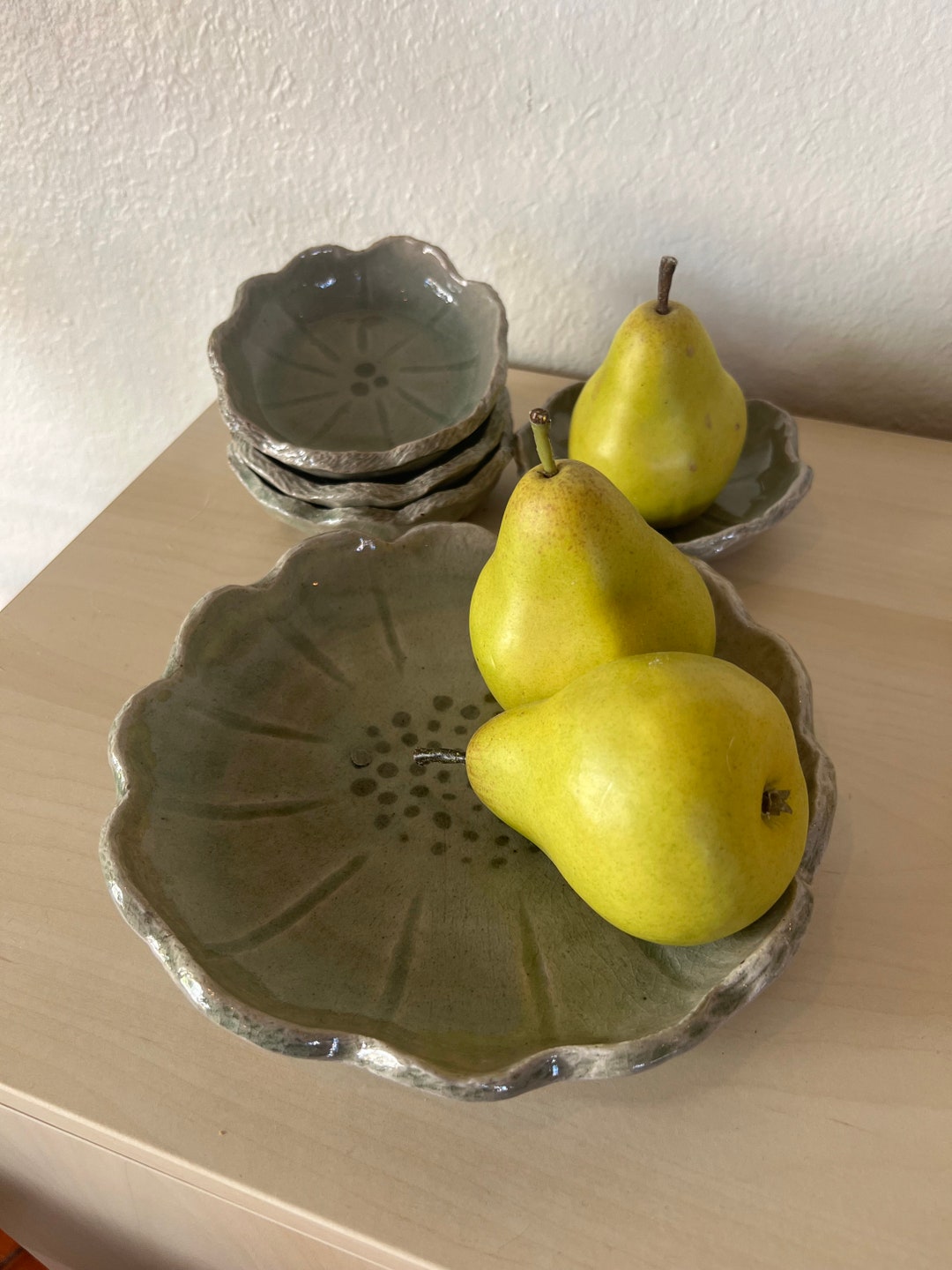 Scalloped Vintage Pottery (5 Pieces) - Etsy