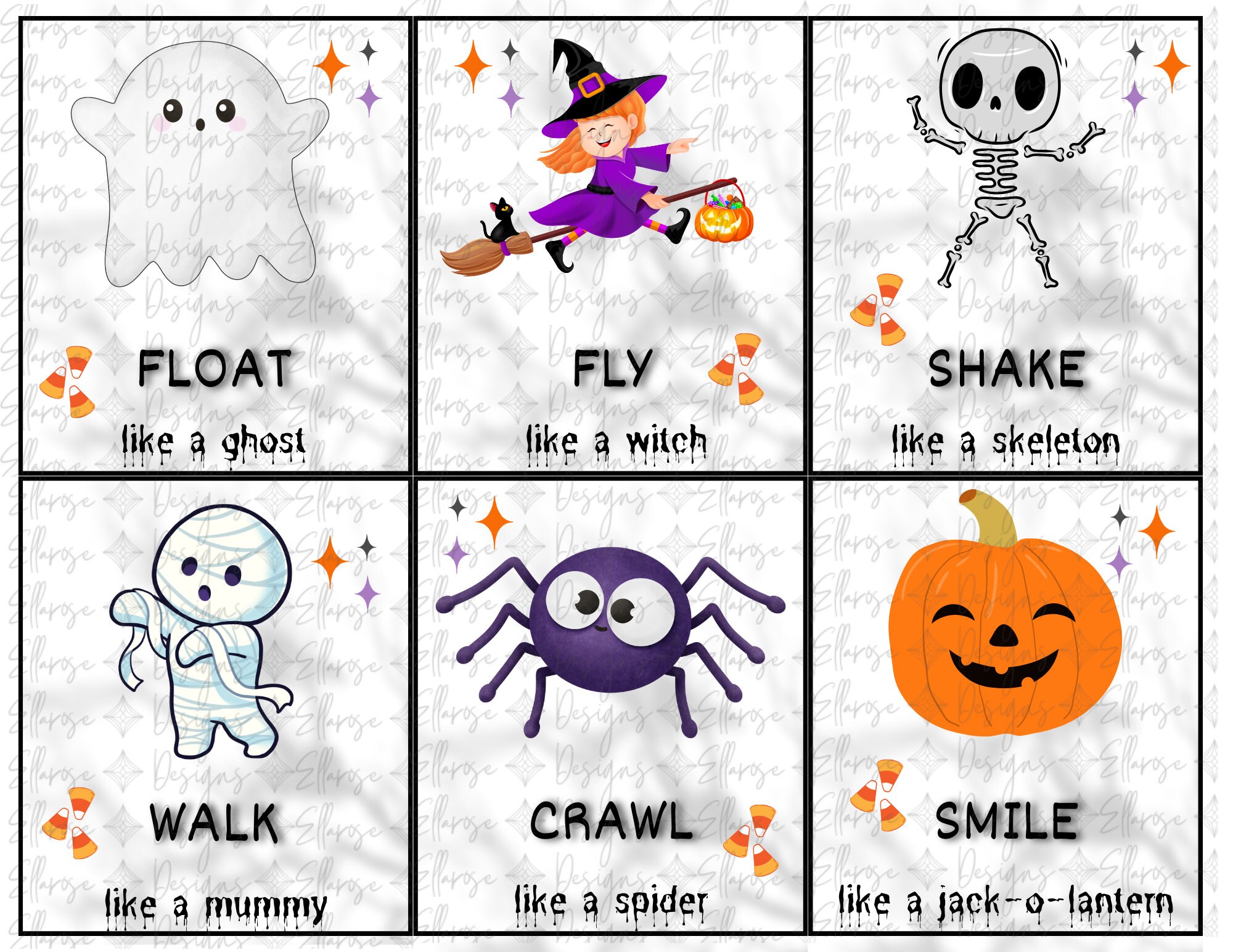 Halloween Motion Cards Printable - Etsy