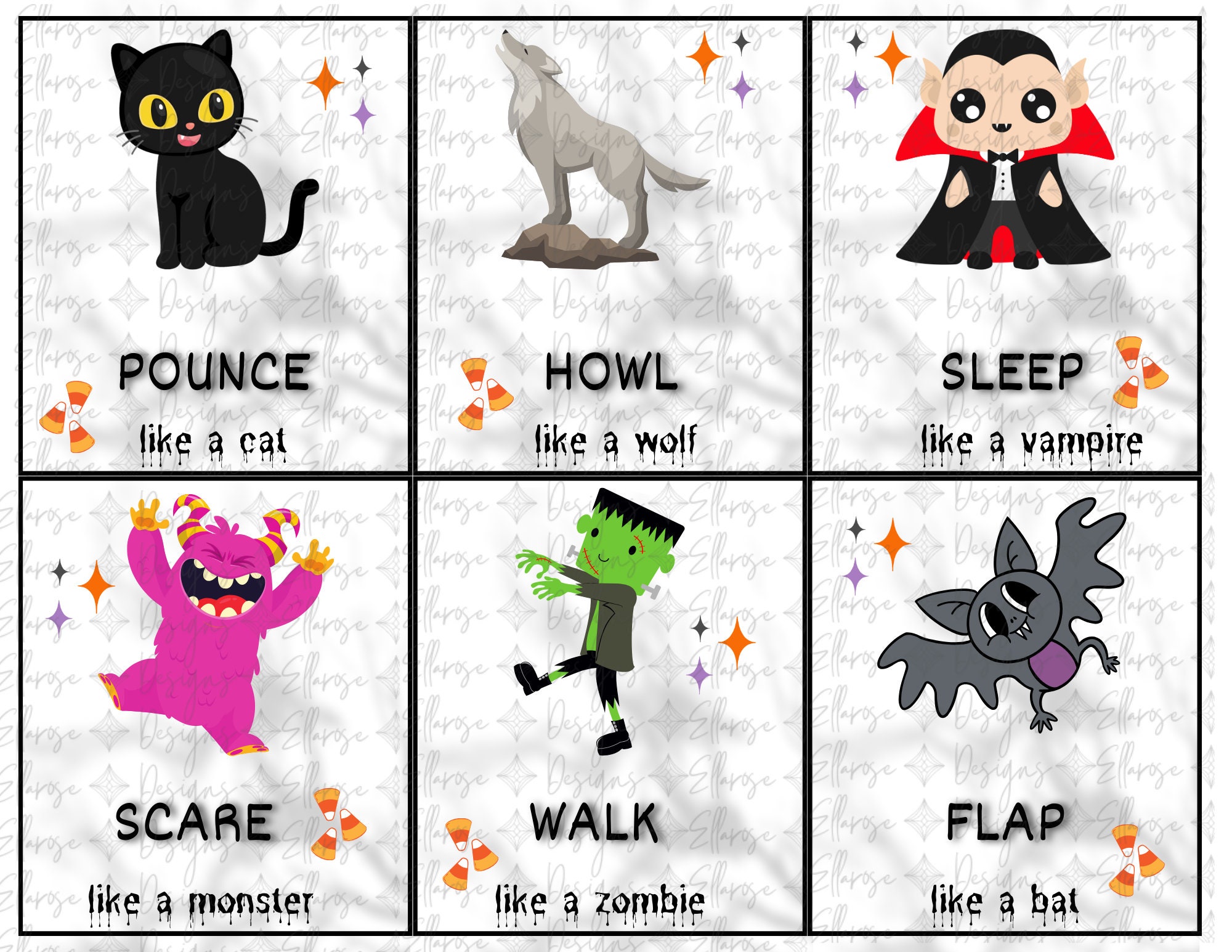 Halloween Motion Cards Printable - Etsy