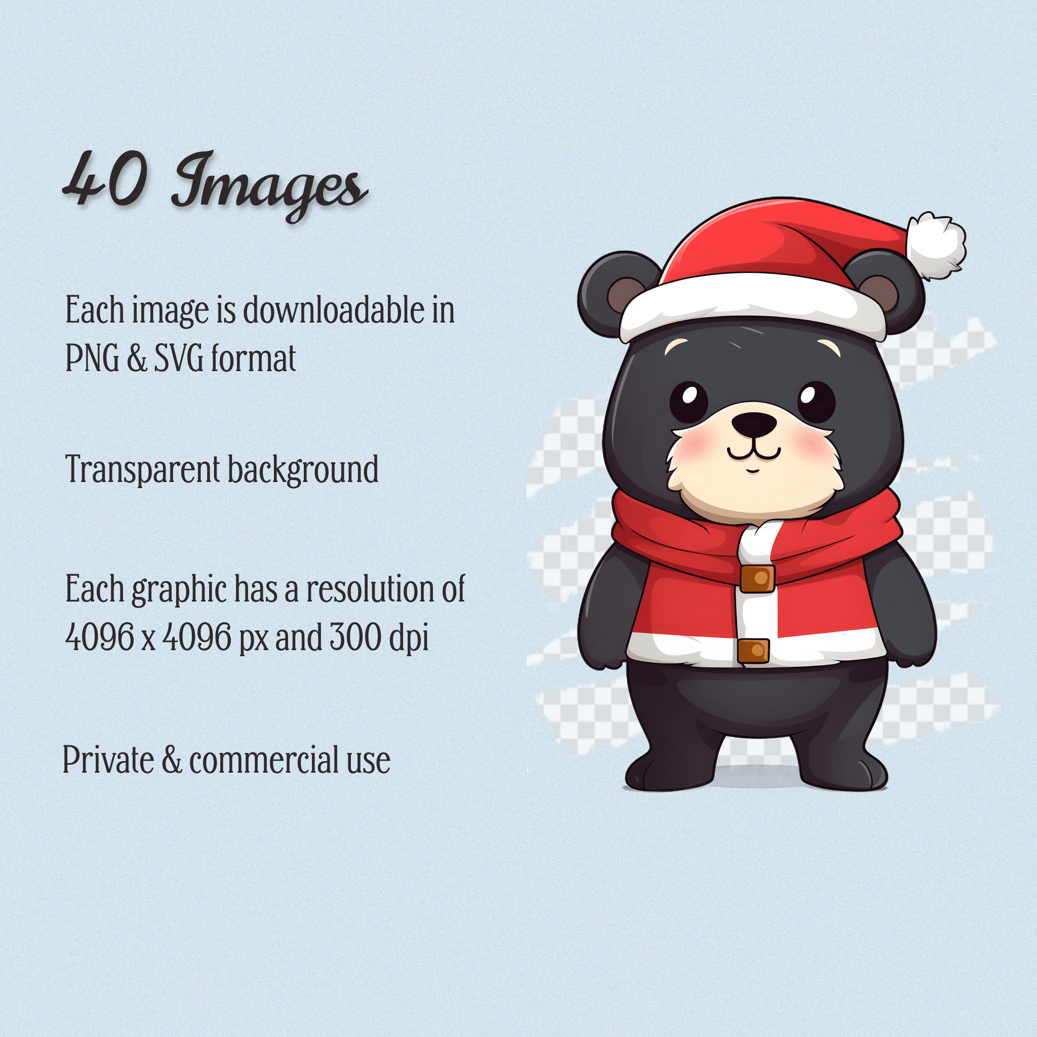 Christmas Baby Animals Clipart, Christmas Gift Clipart, Cartoon Clipart ...