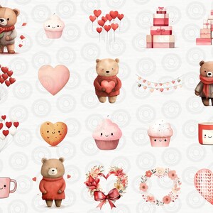 100 Cute Valentine Clipart Bundle, Valentines Day Pngs, Cute Animals ...