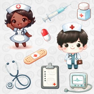Doctor's Visit Clipart Bundle, Hospital PNG Set, Medical Clipart ...