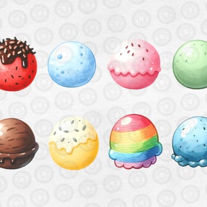 Tasty Ice Cream Clipart Bundle, Ice Cream Builder DIY, Popsicle PNG ...