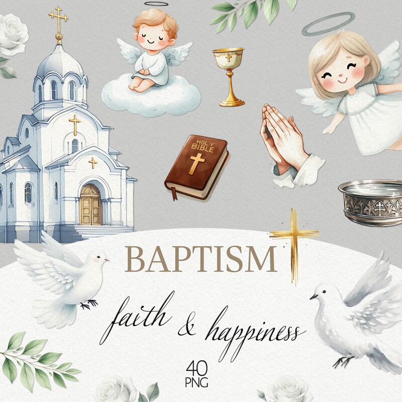 Baptism Clipart - Etsy