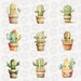 Cute Cactus Clipart Bundle, Watercolor Cacti, Digital Kawaii Stickers ...